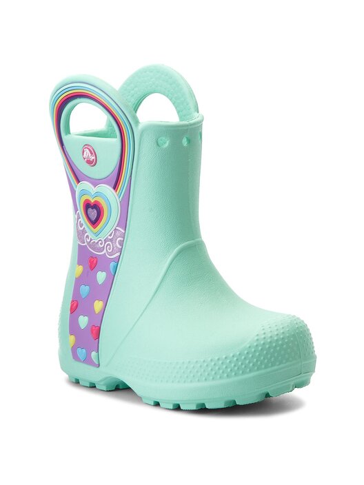 Kalosze Crocs Handle It Graphic Boot Kids 204976 Zielony | eobuwie.com.pl