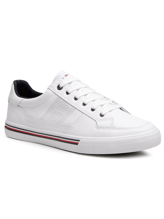 Sneakers Tommy Hilfiger Core Corporate Leather Sneaker FM0FM03393 WeiB eschuhe