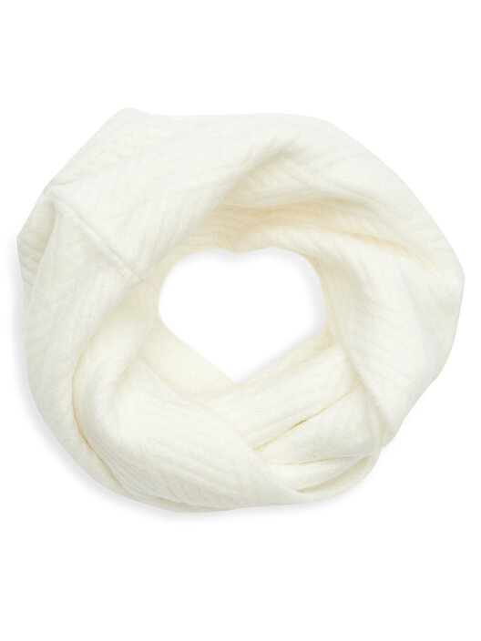 Fular tip guler Pieces Narika 17128180 Alb | epantofi.ro