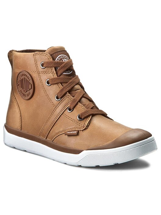 Sneakers Palladium Pallarue Hi Leather 95145282 Tater/White | escarpe.it