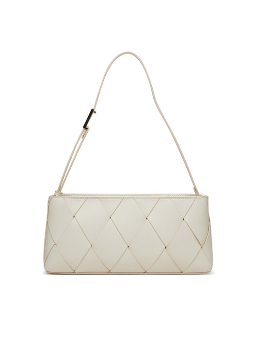 Τσάντα Calvin Klein Ck Woven Elongated Shoulder Bag K60K612992 Λευκό ...