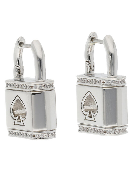 Orecchini Kate Spade Lock And Spade K9465 Argento | escarpe.it
