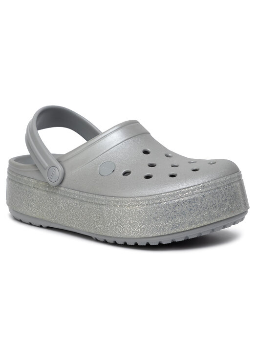 Klapki Crocs Platform Metallic Clg Mtl 205912 Szary | eobuwie.com.pl