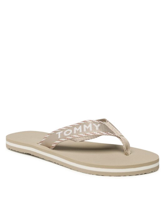 Flip flop Tommy Hilfiger Webbing Sandal FW0FW07143 Bej | epantofi.ro