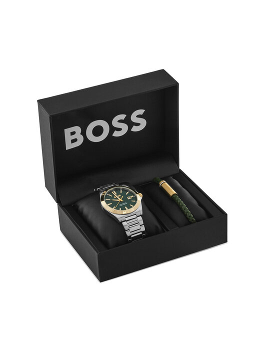 Комплект часовник и гривна BOSS Strike - Gift Set 1570179 Сребрист ...