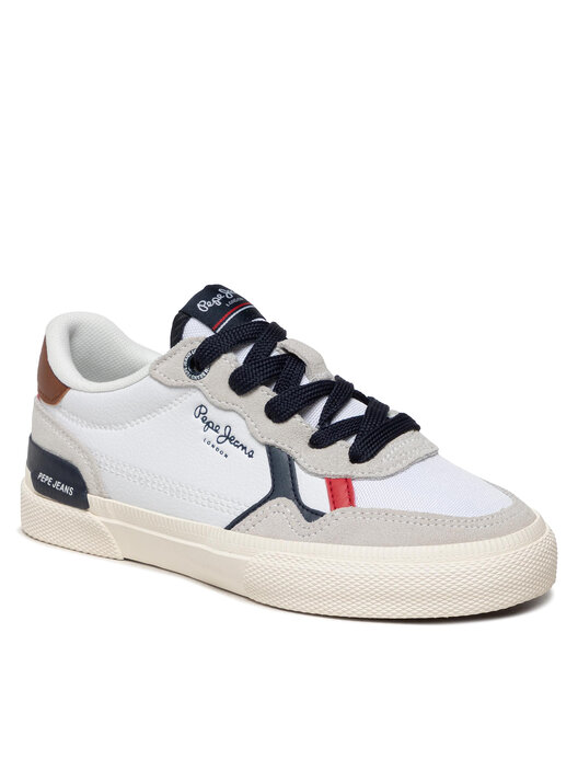 Sneakersy Pepe Jeans Kenton Britt Boy PBS30496 Biały | eobuwie.com.pl