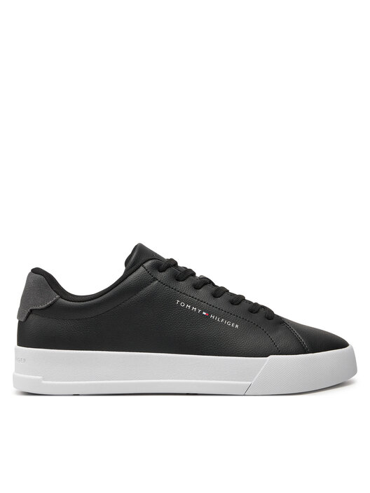 Sneakers Tommy Hilfiger Th Court Leather Grain Ess FM0FM05297 Nero | escarpe.it