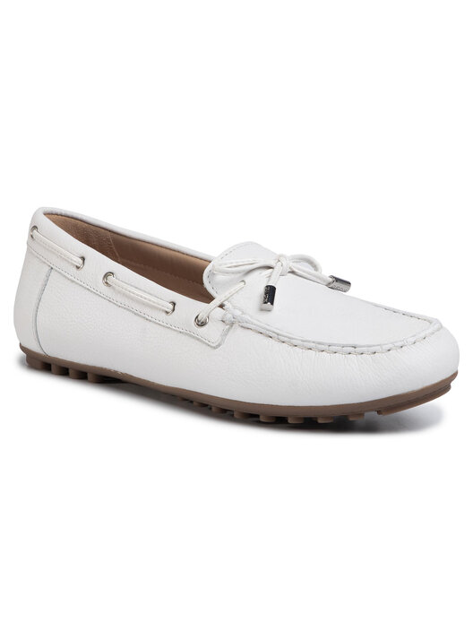 Mokasyny Geox D Leelyan A D724RA 00046 C1000 Biały | eobuwie.com.pl