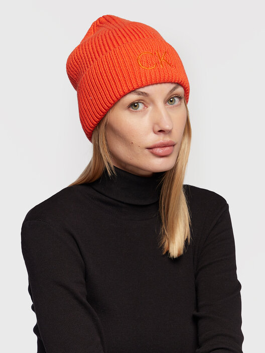 Czapka Calvin Klein Essentials K60K608660 Pomarańczowy | eobuwie.com.pl