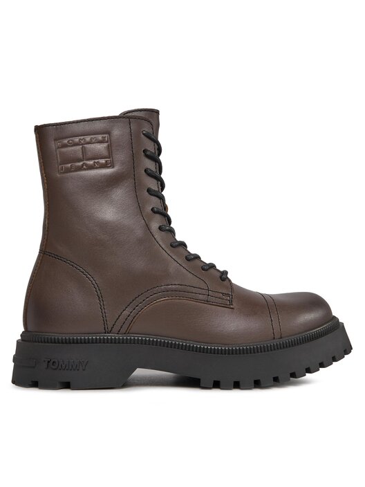 Kozačky Tommy Jeans Tjm Casual Boot EM0EM01244 Hnědá | eobuv.cz