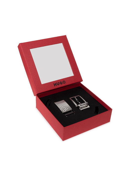 Мъжки колан Hugo Geo-Logo 50480483 Черен | obuvki.bg