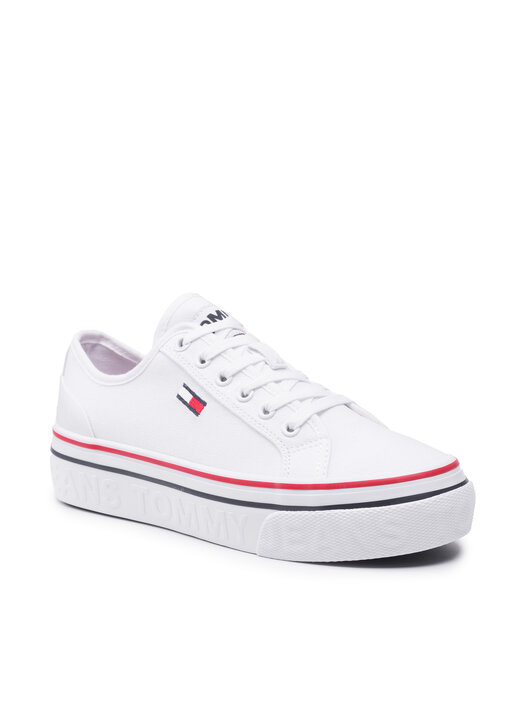 Teniși Tommy Jeans Flatform Vulc EN0EN01423 Alb | epantofi.ro