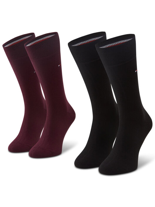 Zestaw 2 par wysokich skarpet męskich Tommy Hilfiger 371111 Czarny ...