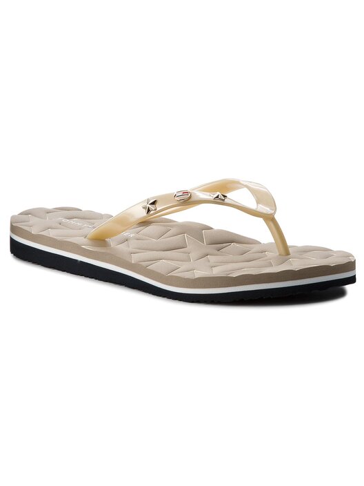 Chancletas Tommy Hilfiger Metallic Star Beach Sandal FW0FW02656 Beis ...