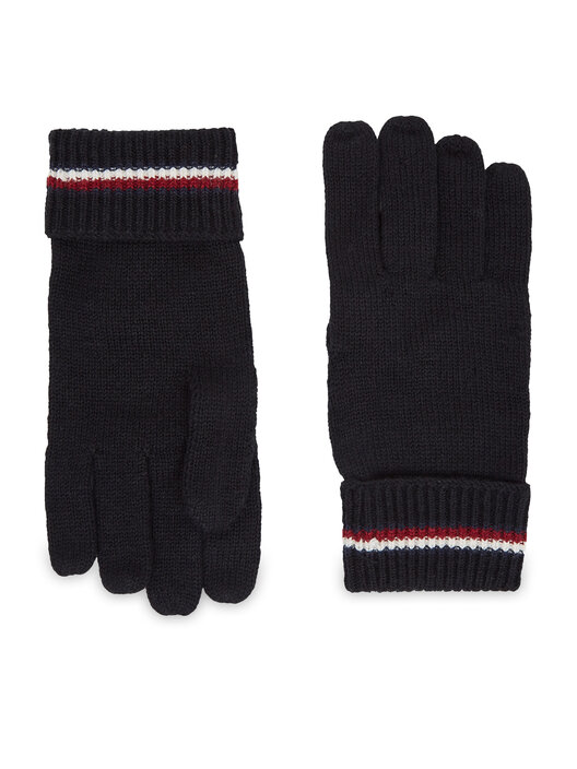 Rękawiczki Męskie Tommy Hilfiger Corporate Knit Gloves AM0AM11488 Czarny | eobuwie.com.pl