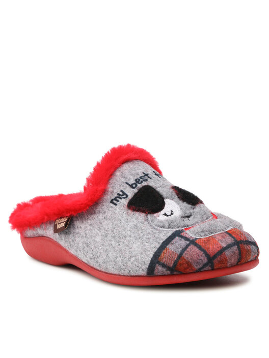 Kapcie Manitu 320046-04 Szary | eobuwie.com.pl