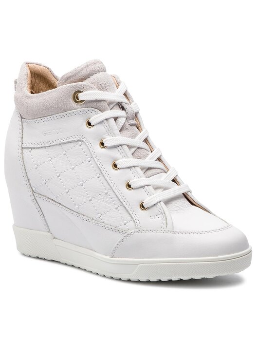 Sneakersy Geox D Carum C D84ASC 08522 C1000 Biały | eobuwie.com.pl