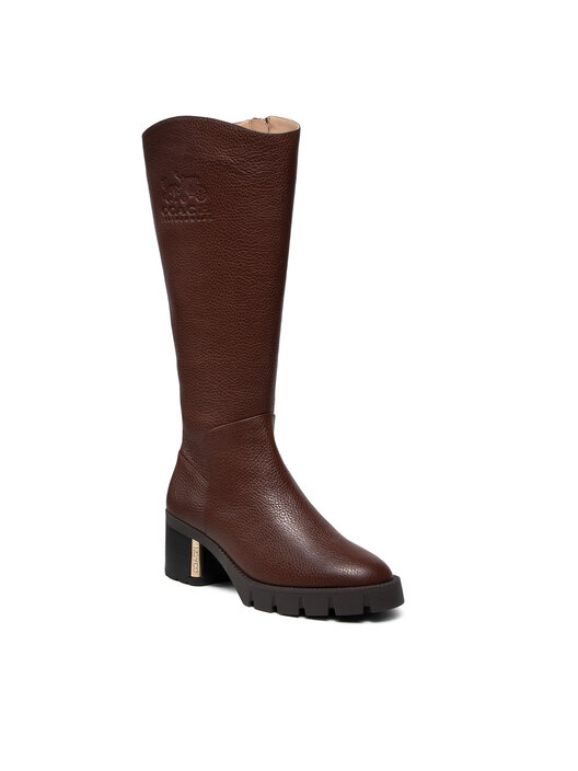 Botas altas Coach Cindy Leather Boot C5911 WAL Marrón | zapatos.es