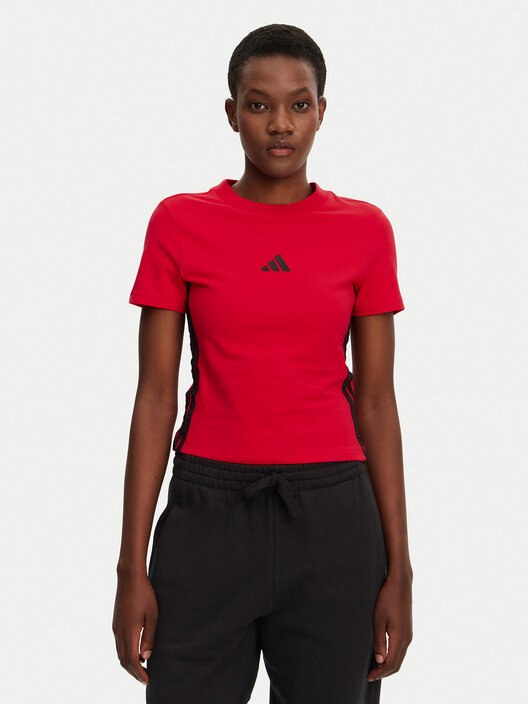 adidas Póló Essentials 3-Stripes JE1242 Piros Slim Fit | ecipo.hu