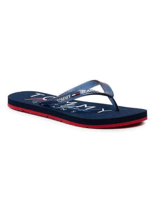 Chancletas Tommy Jeans Rubber Thong Beach Sandal EN0EN01302 Azul marino ...