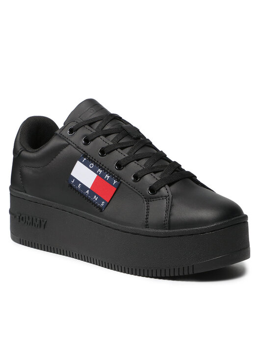 Sneakers Tommy Jeans Flatform Flag Branding Sneaker EN0EN01504 Schwarz ...