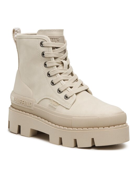 Trapery Buffalo Raven Laceup Hi 1630803 Beżowy | eobuwie.com.pl