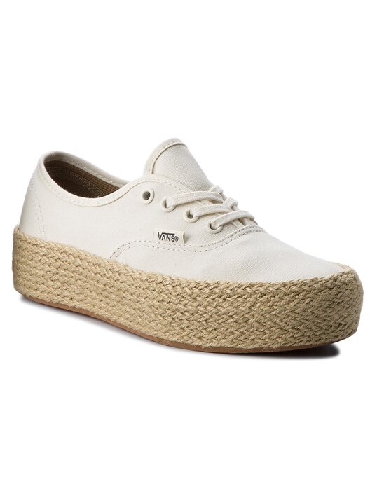 Espadryle Vans Authentic Platfor VN0A3NAQFS8 Beżowy | eobuwie.com.pl