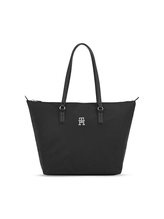 Τσάντα Tommy Hilfiger Poppy Th Tote AW0AW15639 Μαύρο | epapoutsia.gr