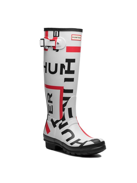 Kalosze Hunter Original Tall Exploded Logo WFT2000ELP Biały | eobuwie.com.pl