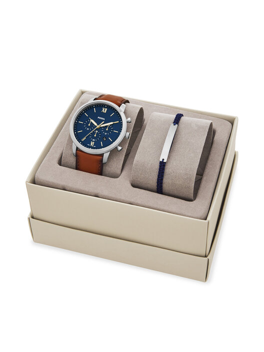 Zegarek Fossil Neutra Chrono FS5708SET Brązowy | eobuwie.com.pl