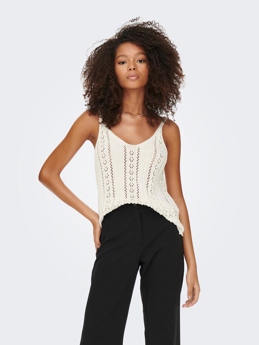 ONLY Top Lyzet 15277573 Écru Regular Fit | eschuhe.de