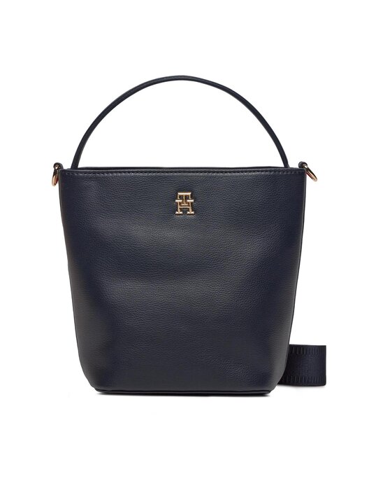 Geantă Tommy Hilfiger Th Essential Sc Bucket Corp AW0AW15699 Bleumarin ...