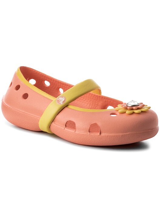 Baleríny Crocs Keeley Petal Charm Flat Ps 15399 Oranžová | eobuv.cz