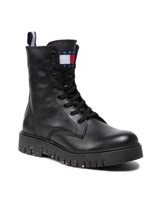 Botine Tommy Jeans Sustainable Lace Up EN0EN01635 Negru | epantofi.ro