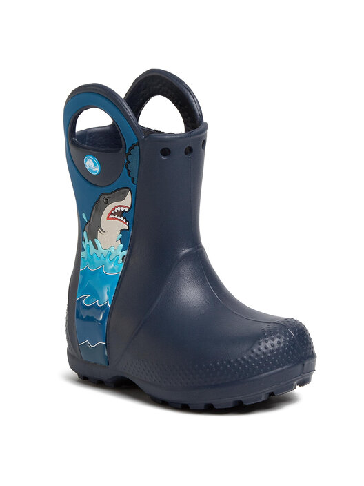 Гумени ботуши Crocs Crocsfl Shark Ptch Rain Boot B 206174 Тъмносин ...