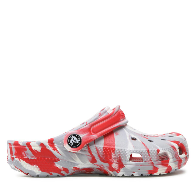 Klapki Crocs Classic Marble Clog 207464 White/Flame | eobuwie.com.pl