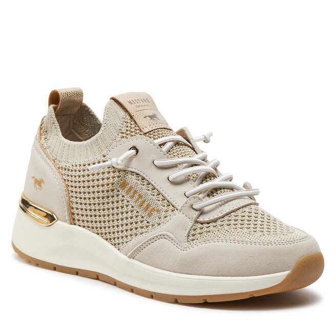 Sneakersy Mustang 1487301 Beżowy | eobuwie.com.pl