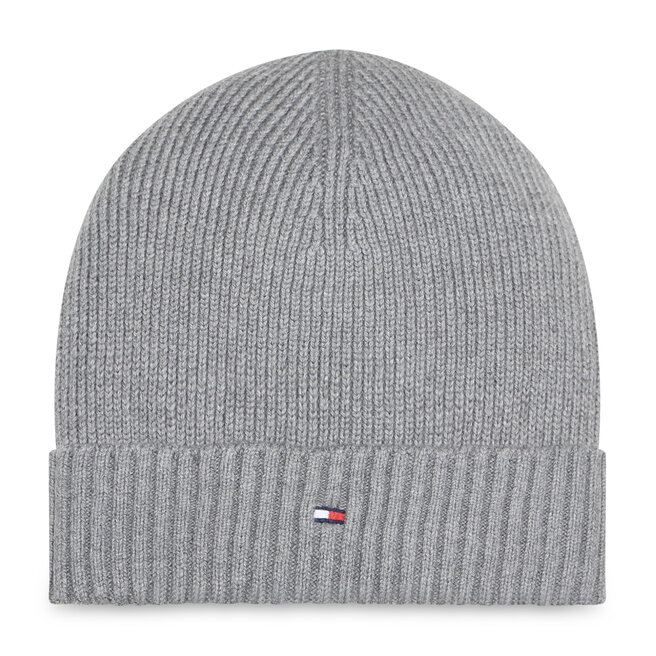 Mütze Tommy Hilfiger Essential Flag Beanie AM0AM10337 Grau | eschuhe.de