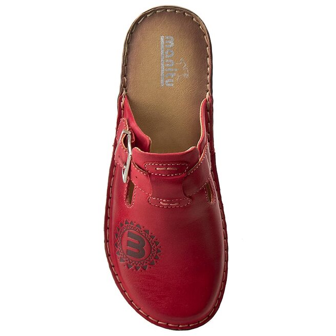 Klapki Manitu 900500 Czerwony | eobuwie.com.pl