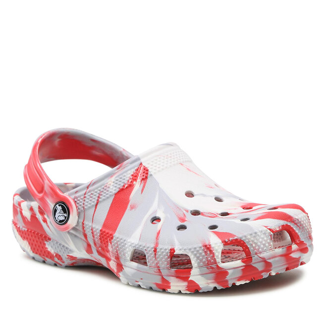 Παντόφλες Crocs Classic Marble Clog 207464 White/Flame | epapoutsia.gr