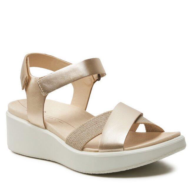 Sandały ECCO Flowt Wedge Lx W 27332301688 Żółty | eobuwie.com.pl