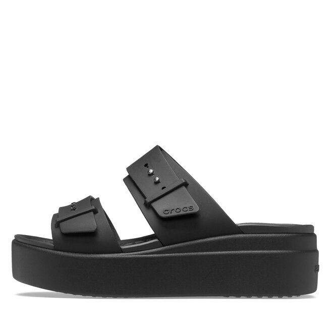 Klapki Crocs Brooklyn Sandal Lowwdg 207431 Czarny | eobuwie.com.pl