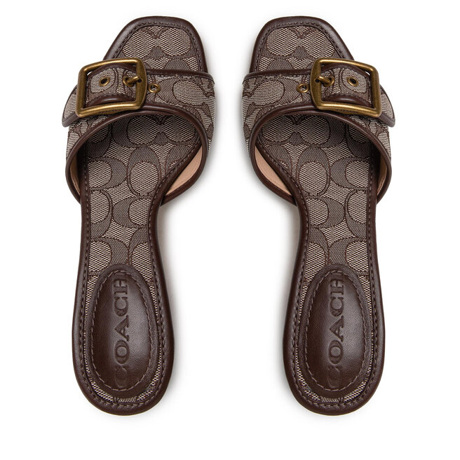 Pantoletten Coach Margot Jacqrd Sandal C8900 Braun | eschuhe.de