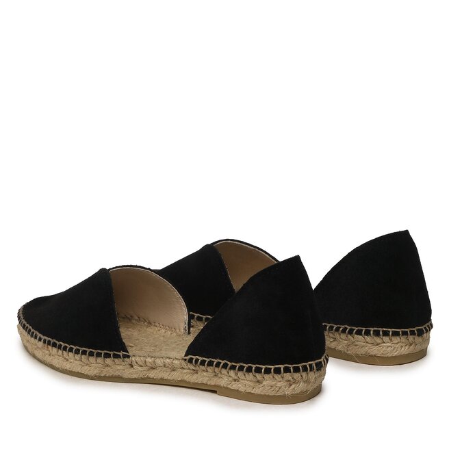 Alpargatas Manebi Suede Open-Side Flats K 1.0 O0 Black | zapatos.es