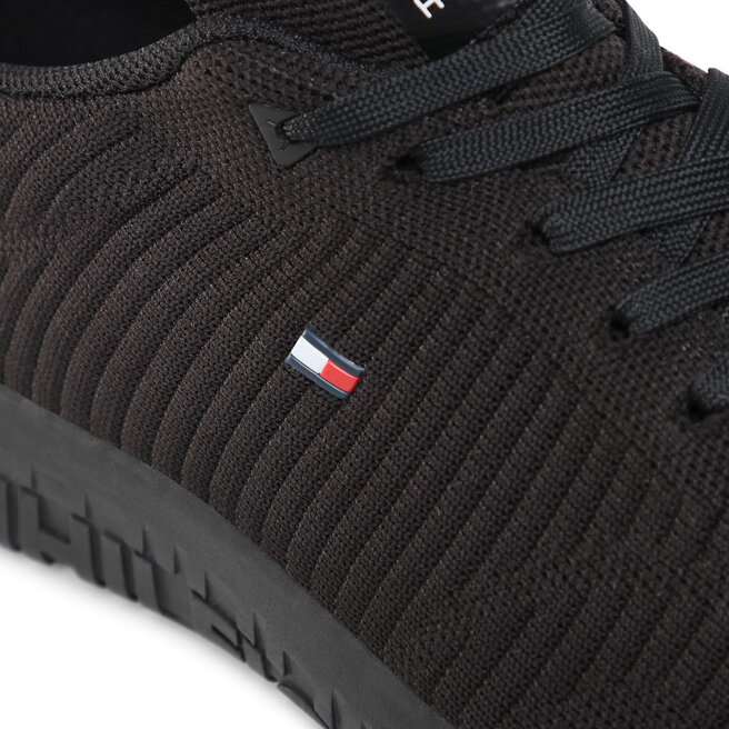 Sneakers Tommy Hilfiger Corporate Knit Rib Runner FM0FM02838 Negru ...