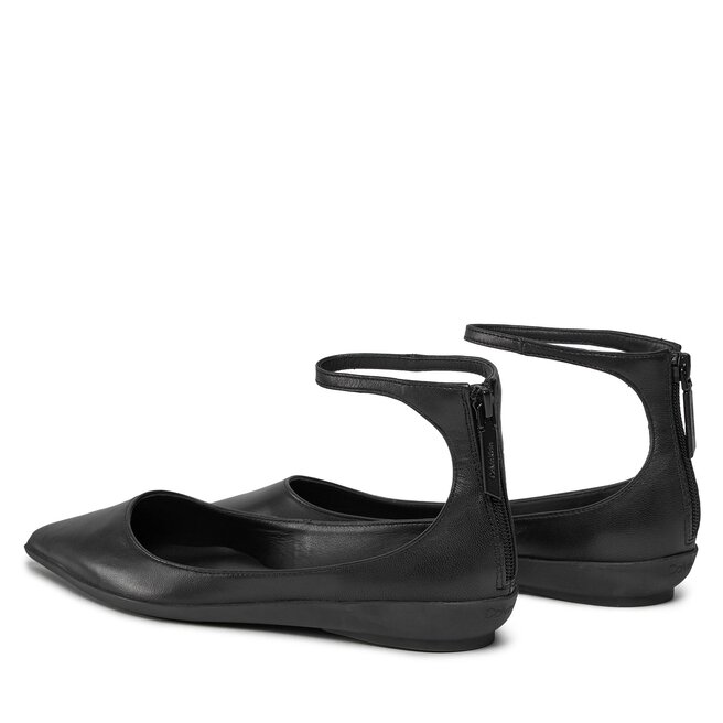 Pantofi Calvin Klein Wrapped Ankle Strap Ballerina HW0HW01840 Ck Black ...