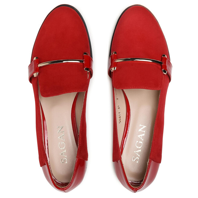 Slipper Sagan 4463 Czerwony Welur Złoto | eschuhe.de
