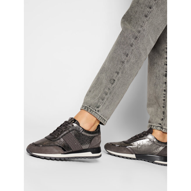 Sneakers Geox D Tabelya A D94AQA 022CF C9F1G Dk Grey/Gun | epantofi.ro