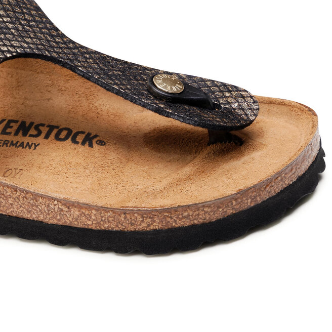 Chanclas Birkenstock Gizeh Bs 1018664 Shiny Python Black | zapatos.es