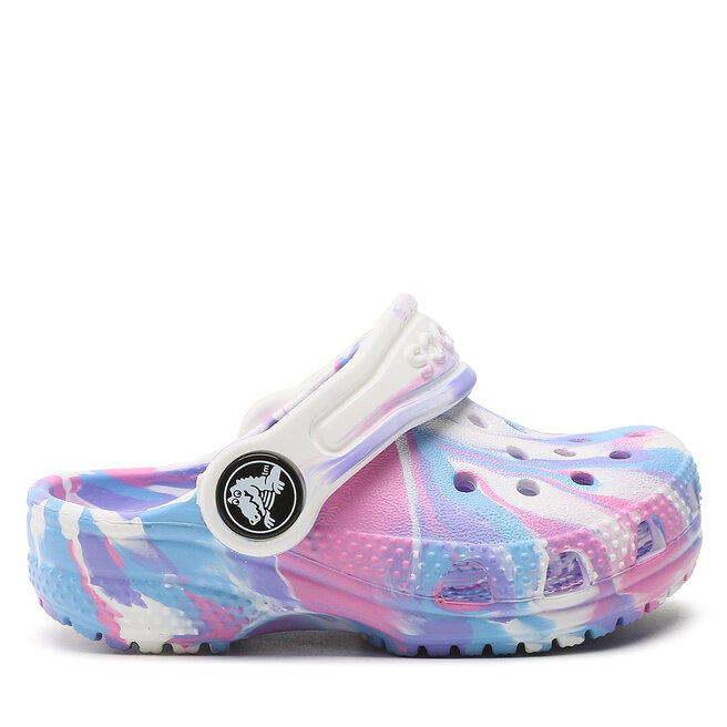 Klapki Crocs Classic Marbled Clog T 206838 Blanc/Rose | eobuwie.com.pl